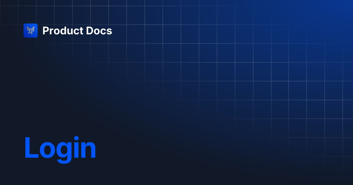 Login | Product Docs